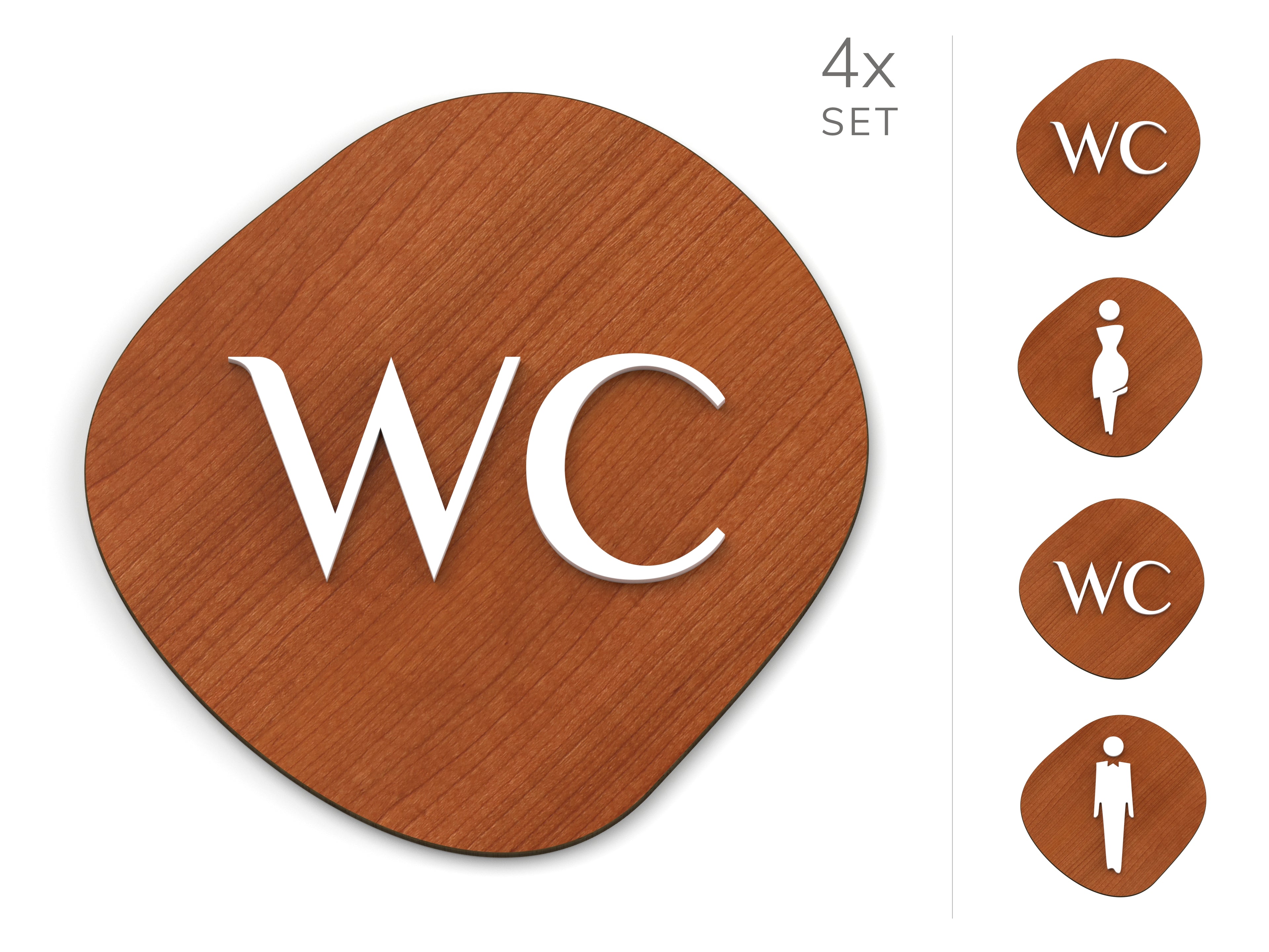 4 plaques WC, Man and Woman toilet, Elegant Stone | SIGNS.style