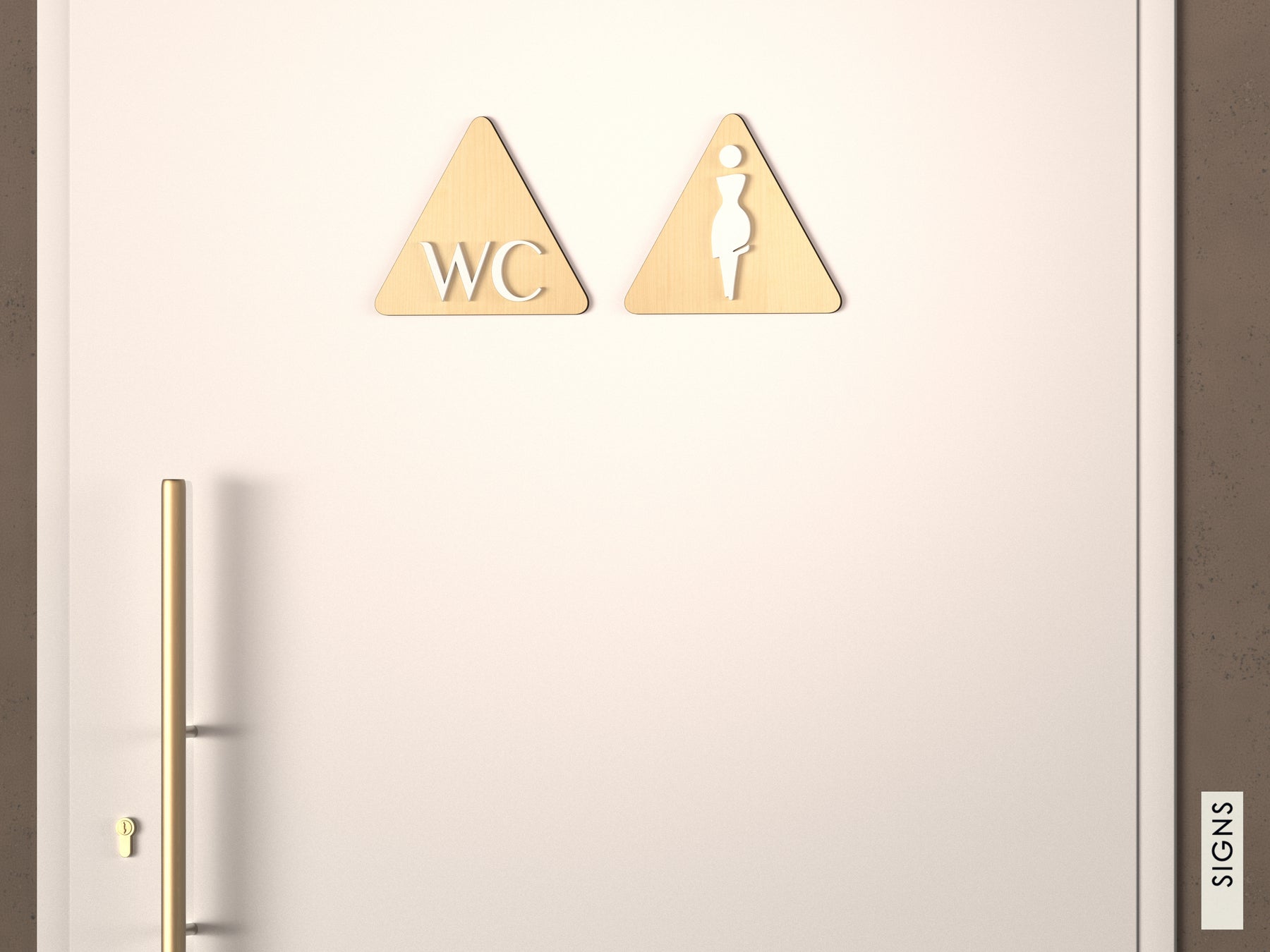 4 plaques WC, Man and Woman toilet, Elegant Triangle | SIGNS.style