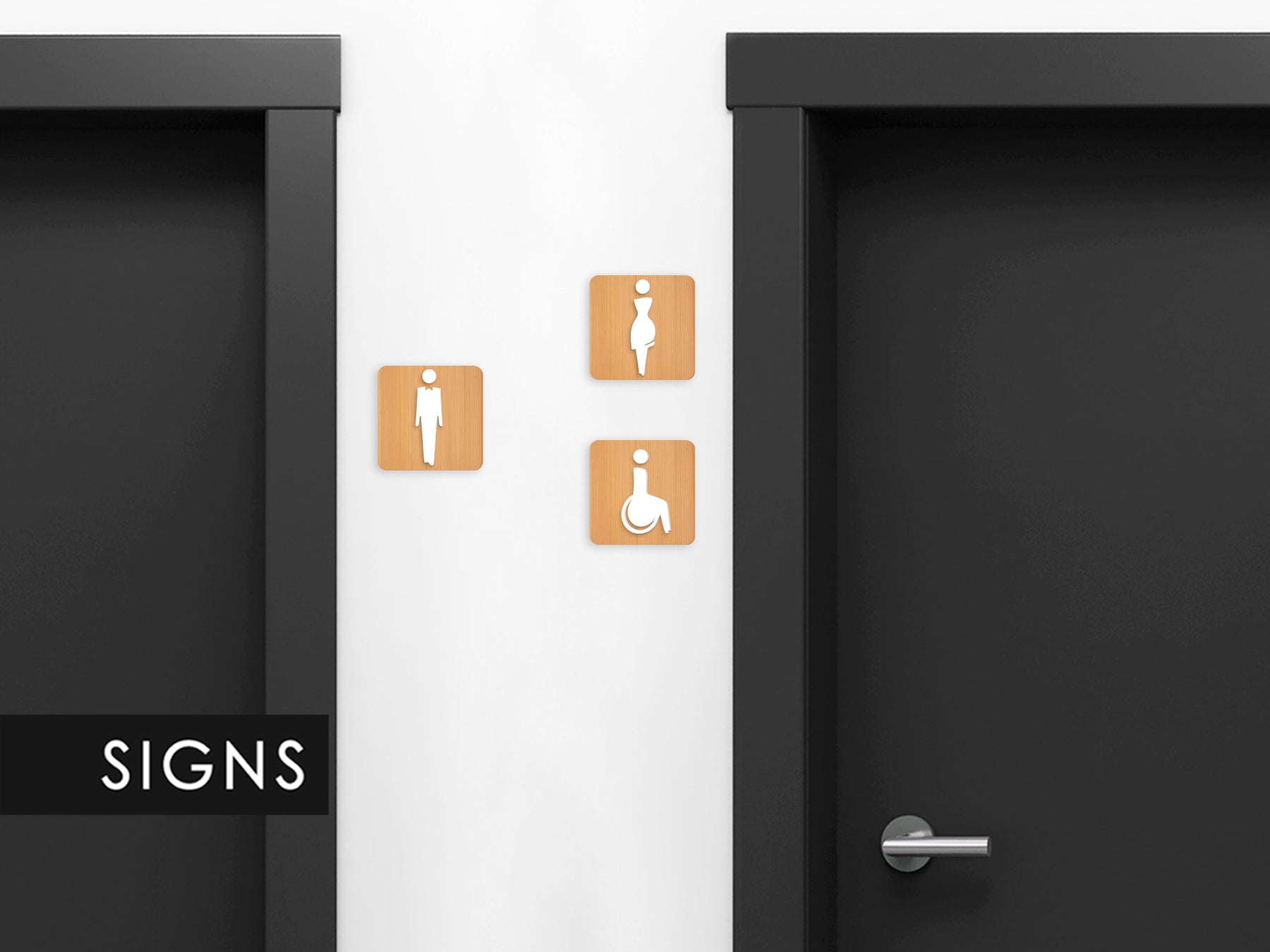 Elegant - Restroom double sided Projecting sign | SIGNS.style