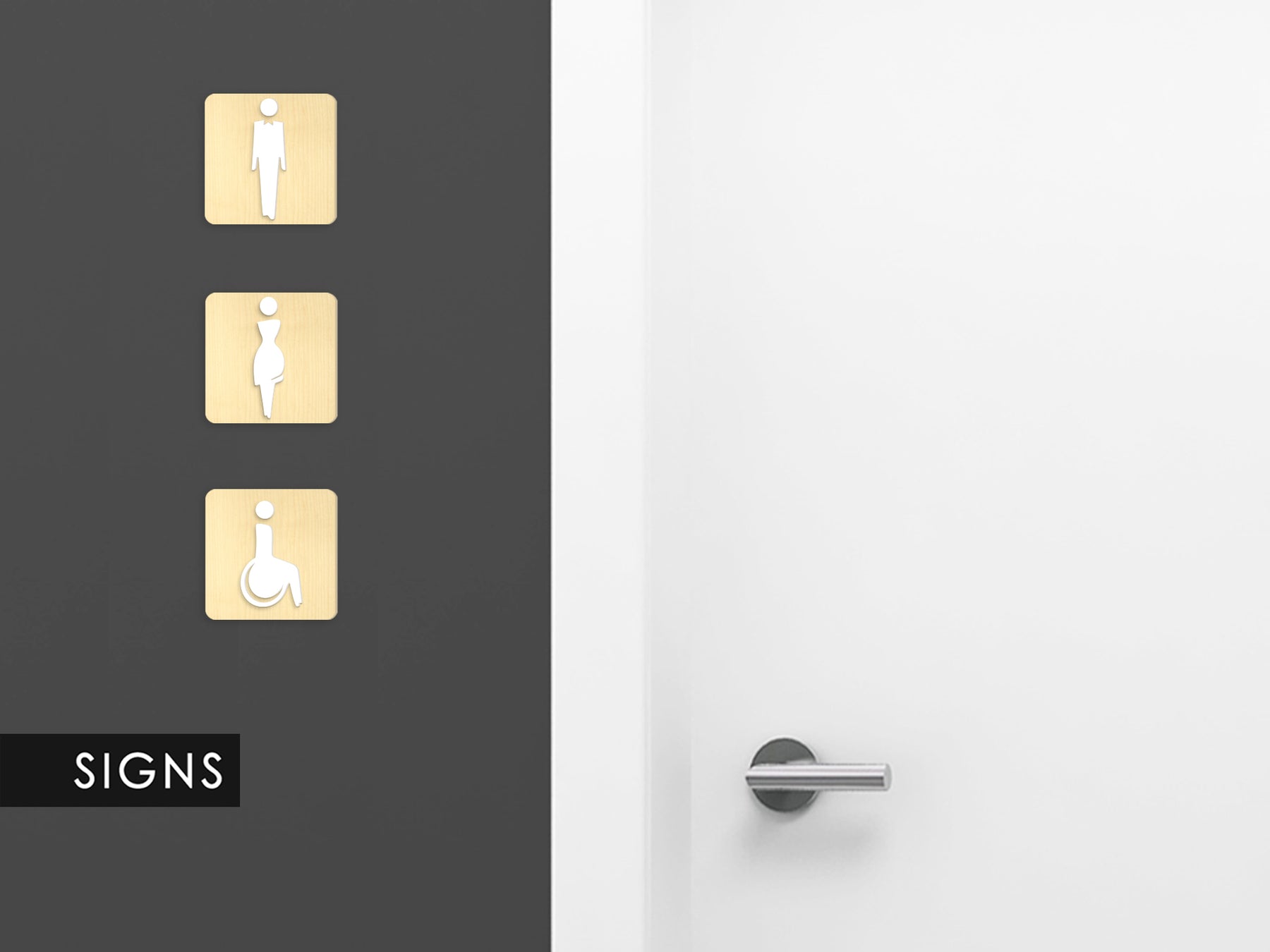 Elegant - Restroom double sided Projecting sign | SIGNS.style